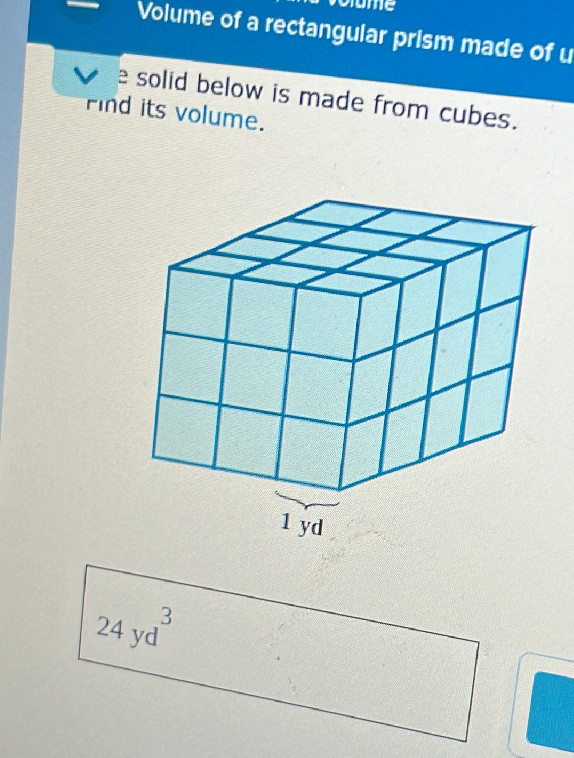 Volume of a rectangular prism made of unit | StudyX
