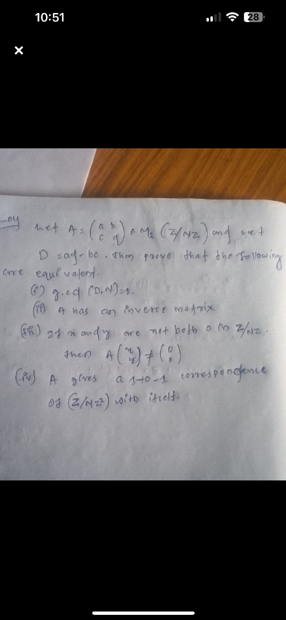 Let $A = a b c d \ M_2( {Z}/N | StudyX