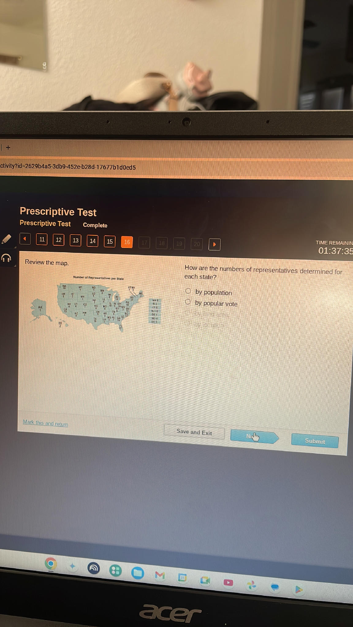 Review the map. **Number of Representatives | StudyX