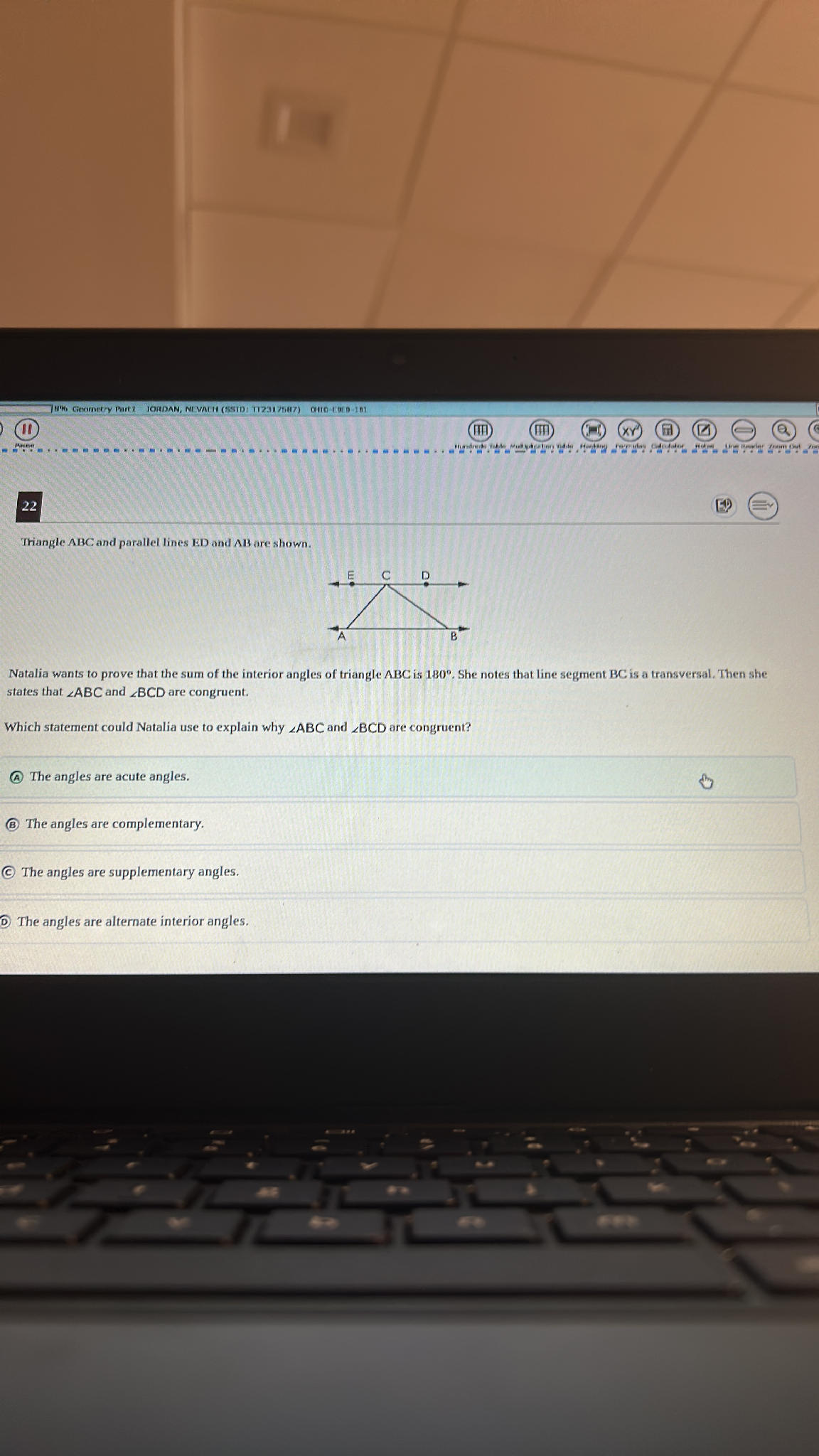 Triangle $ABC$ and parallel lines $ED$ and | StudyX