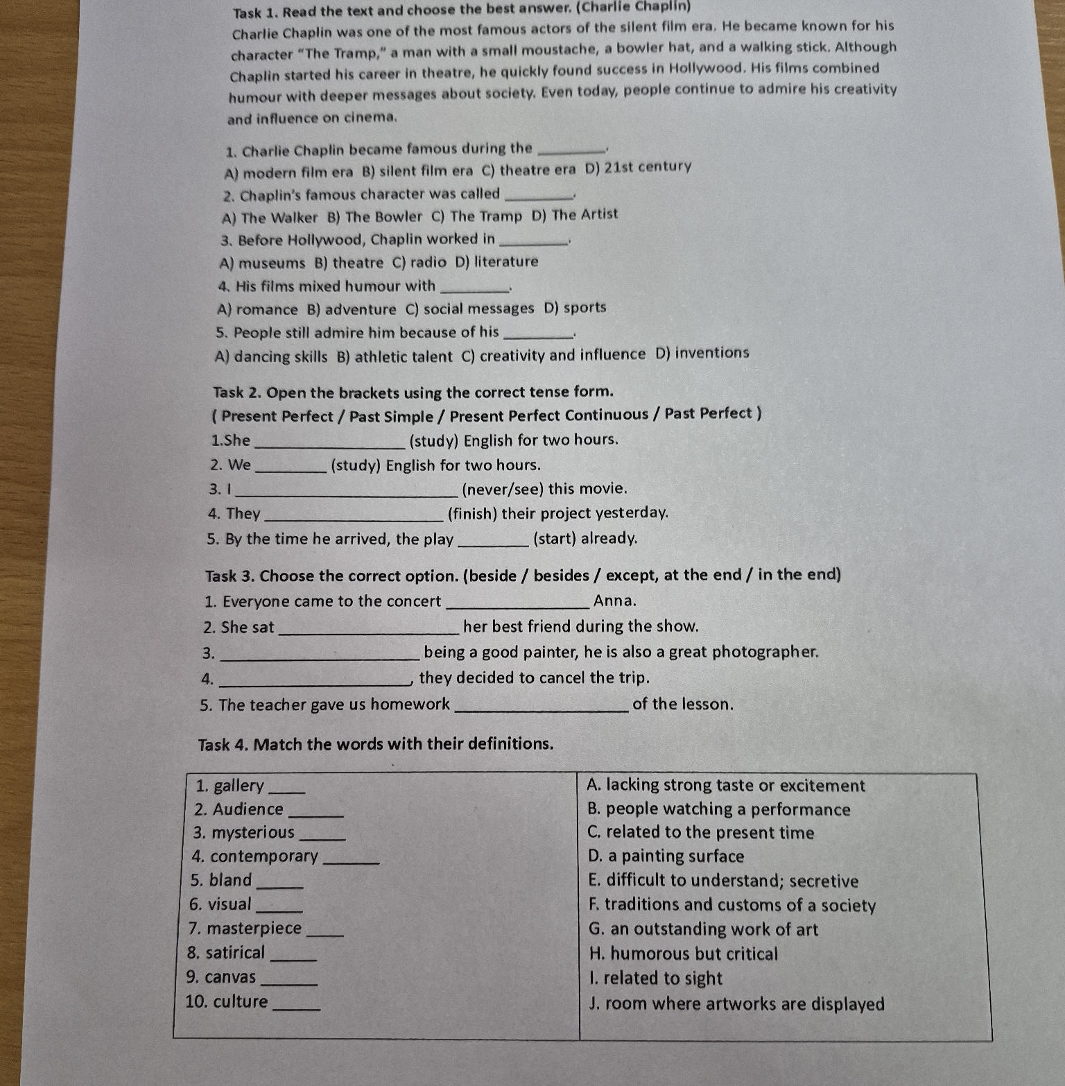 Task 2. Open the brackets using the correct | StudyX