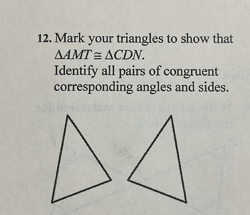 12. Mark your triangles to show that $$ AMT | StudyX