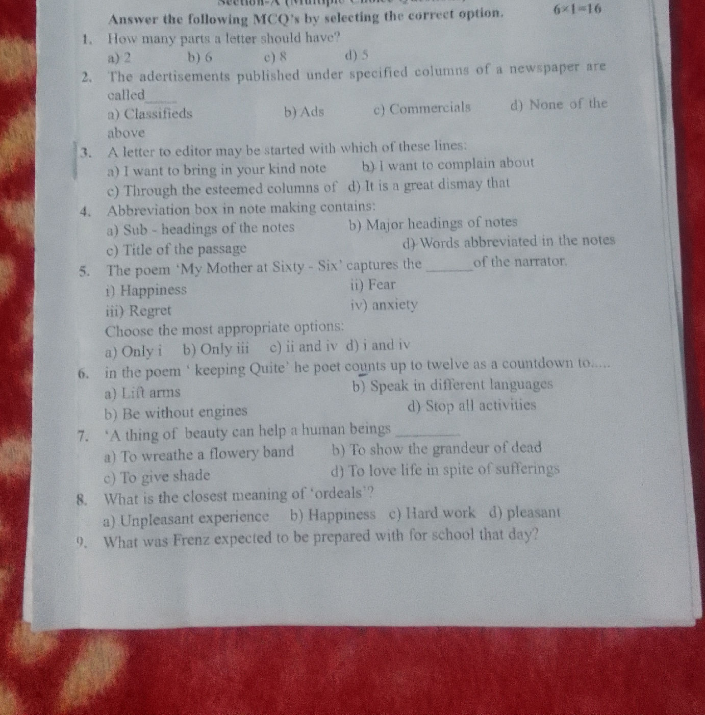 How many parts a letter should have? a) 2 | StudyX