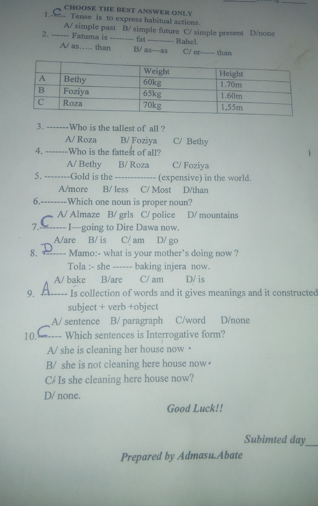 1. Tense is to express habitual actions. A/ | StudyX