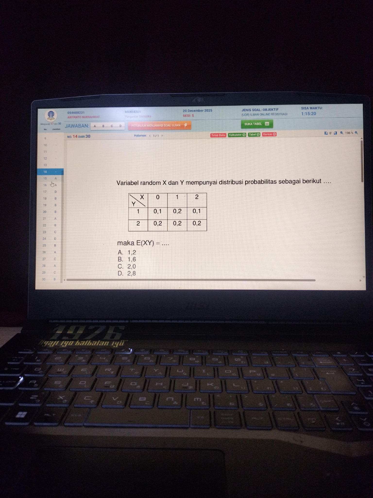 Variabel random $X$ dan $Y$ mempunyai | StudyX