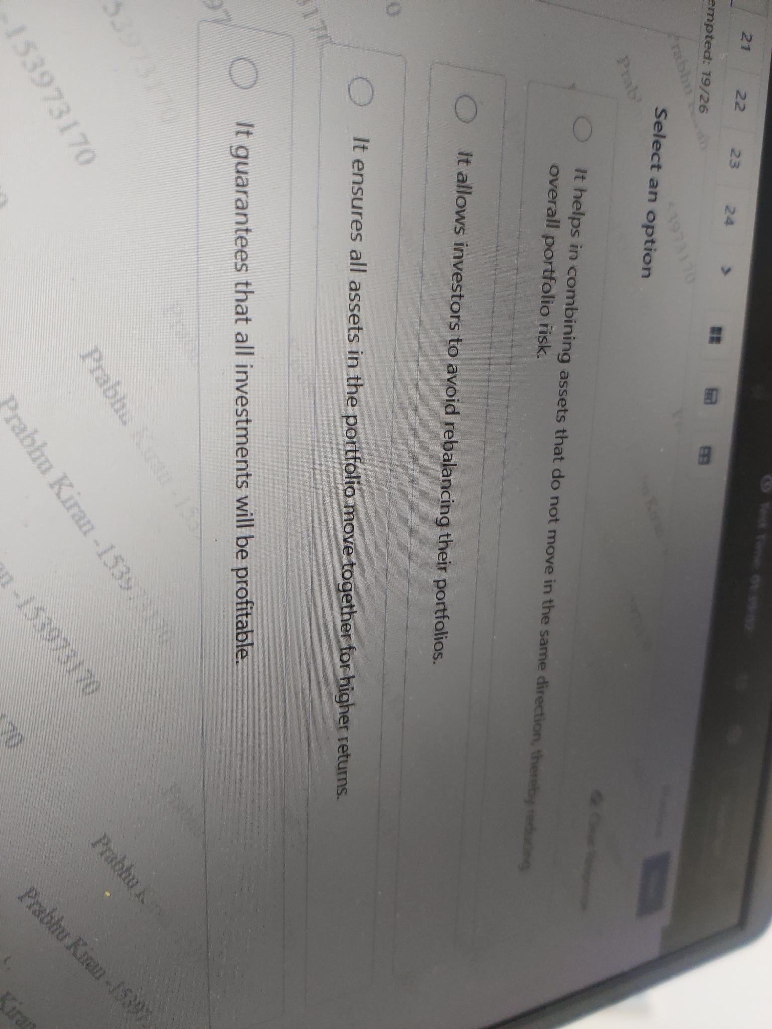 Question 20 Why is understanding the | StudyX