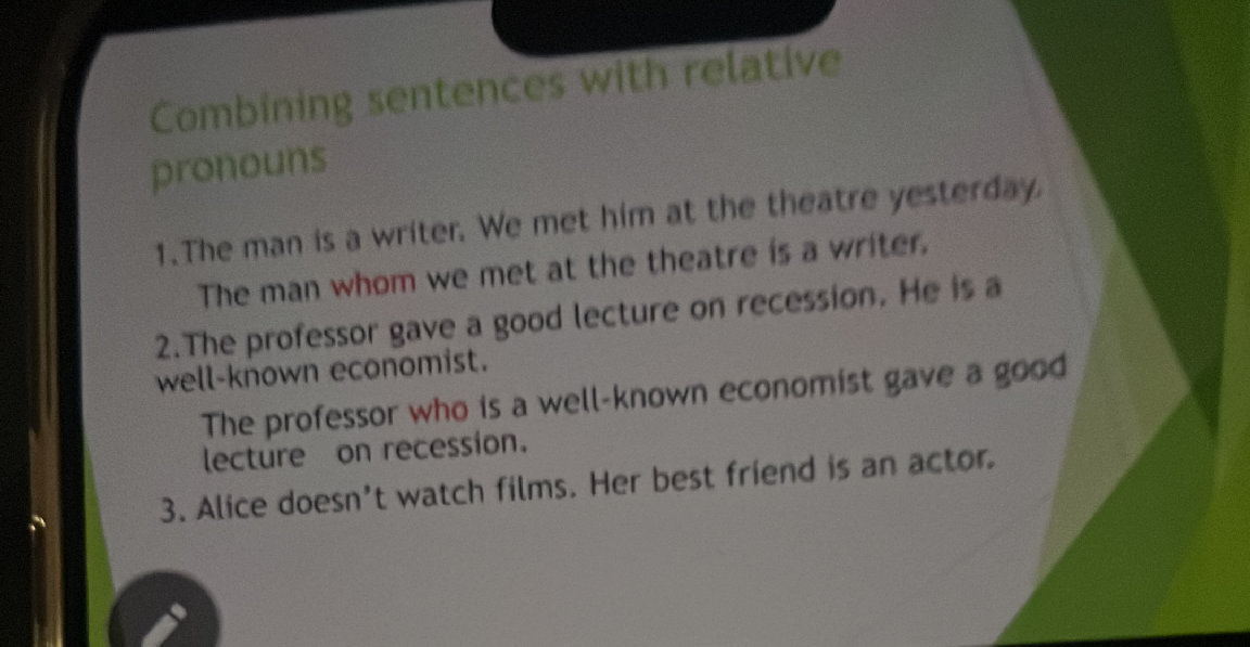 Combining sentences with relative pronouns | StudyX