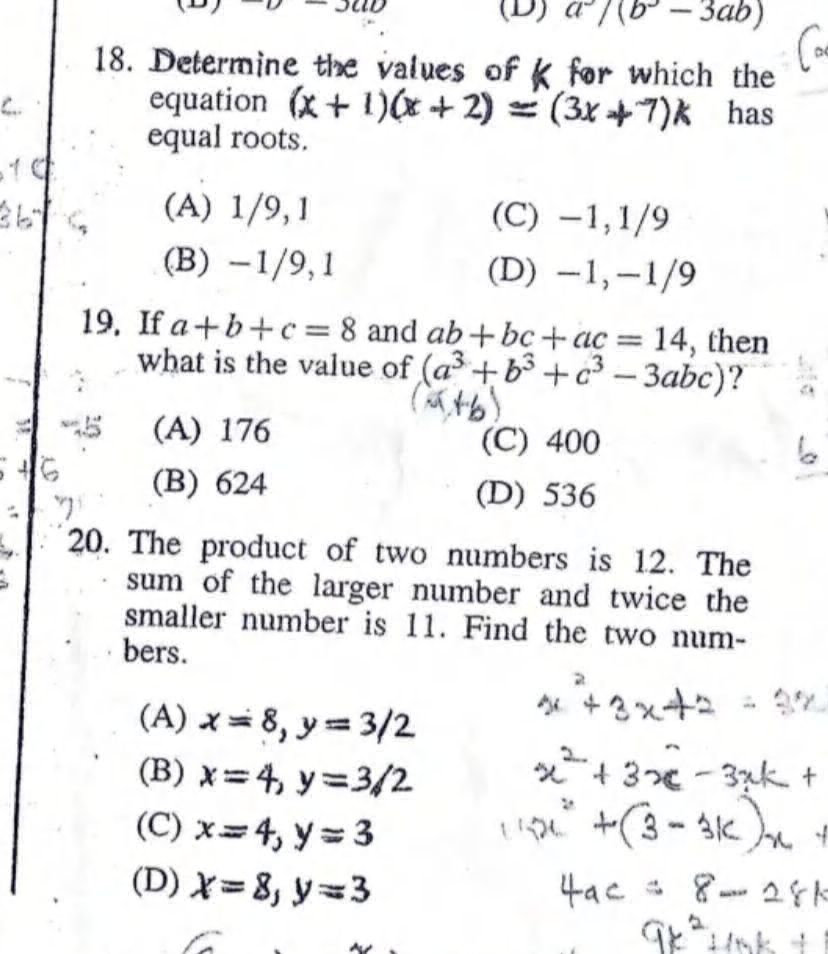 Determine the values of $k$ for which the | StudyX