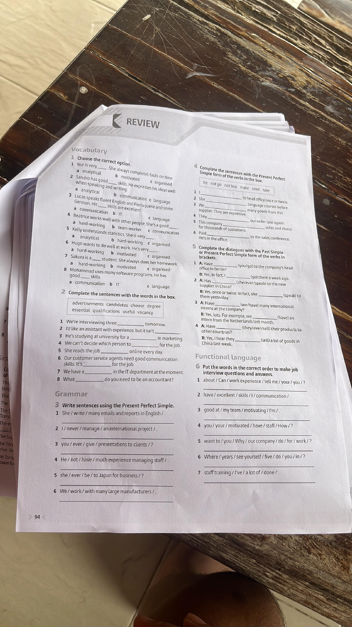 2 Complete the sentences with the words in | StudyX