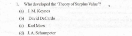 Who developed the "Theory of Surplus Value'? | StudyX