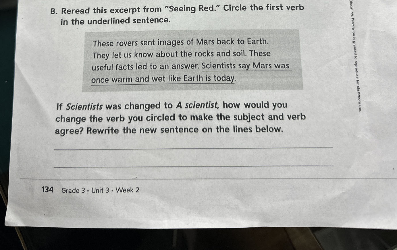 B. Reread this excerpt from “Seeing Red.” | StudyX