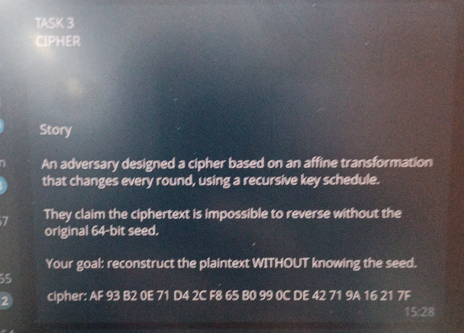An adversary designed a cipher based on an | StudyX