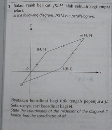Dalam rajah berikut, $JKLM$ ialah sebuah | StudyX