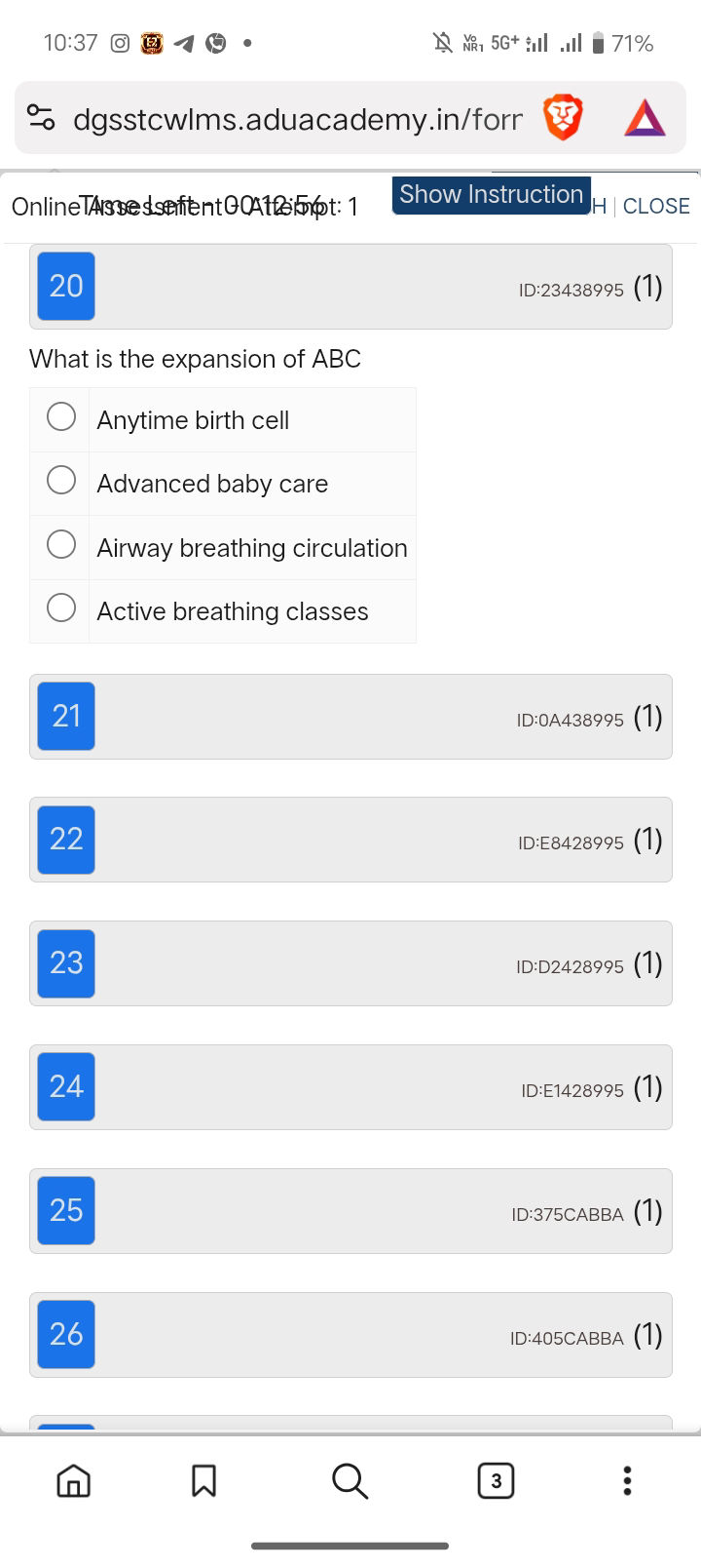 What is the expansion of ABC Anytime birth | StudyX