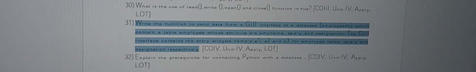What is the use of `read()`, `write()`, | StudyX