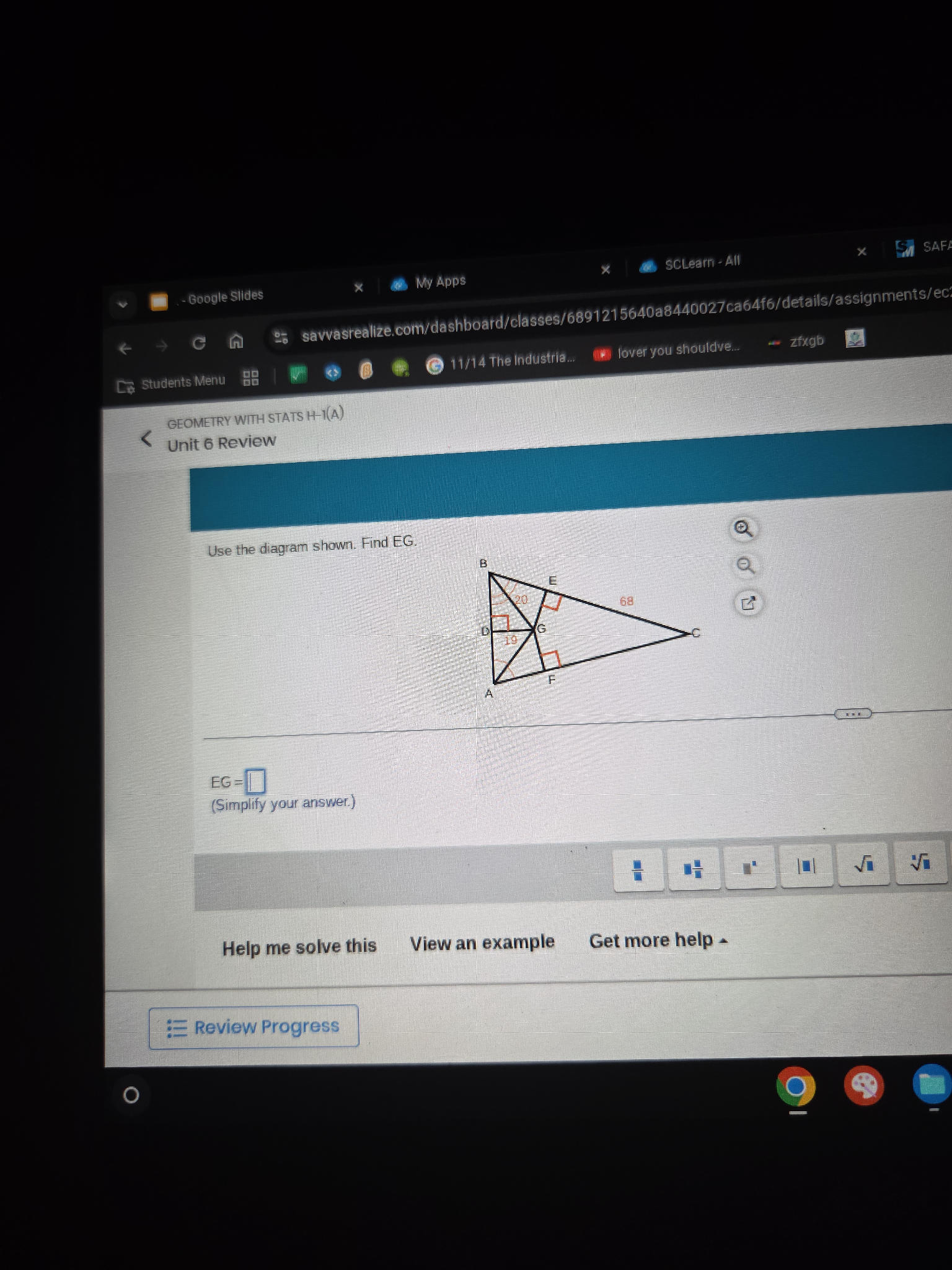 Use the diagram shown. Find $EG$. Diagram | StudyX