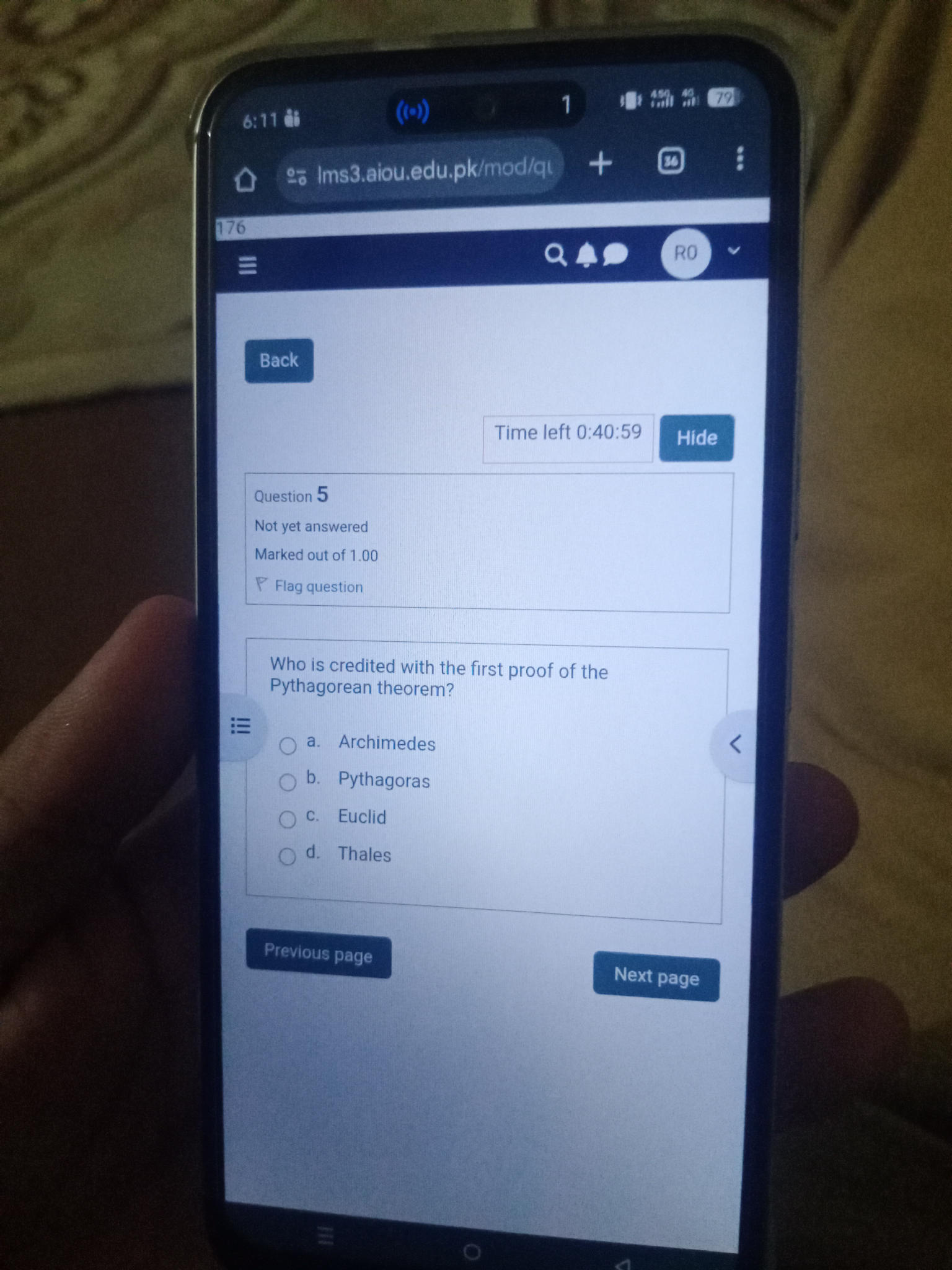 Who is credited with the first proof of the | StudyX