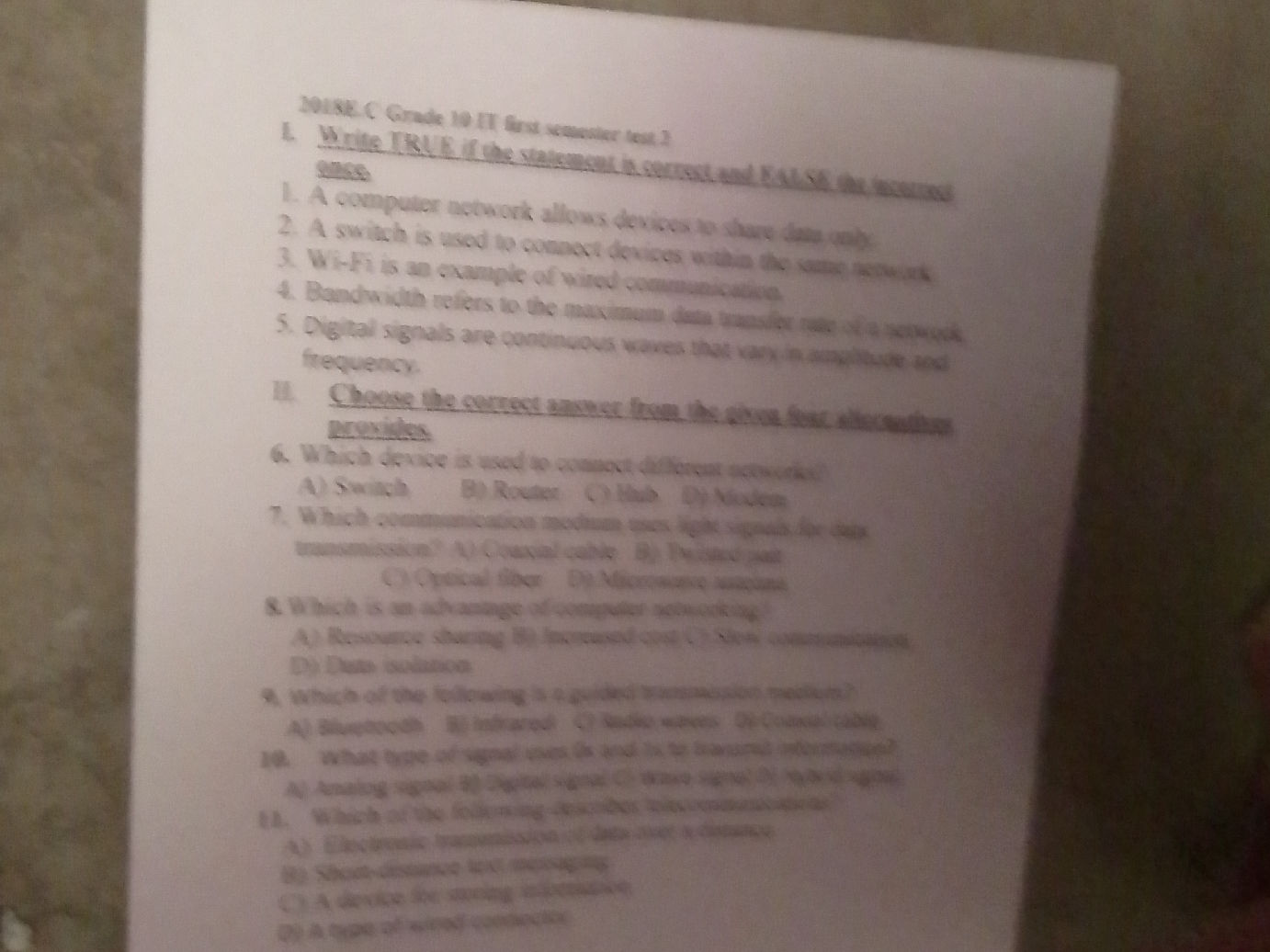 1. A computer network allows devices to | StudyX