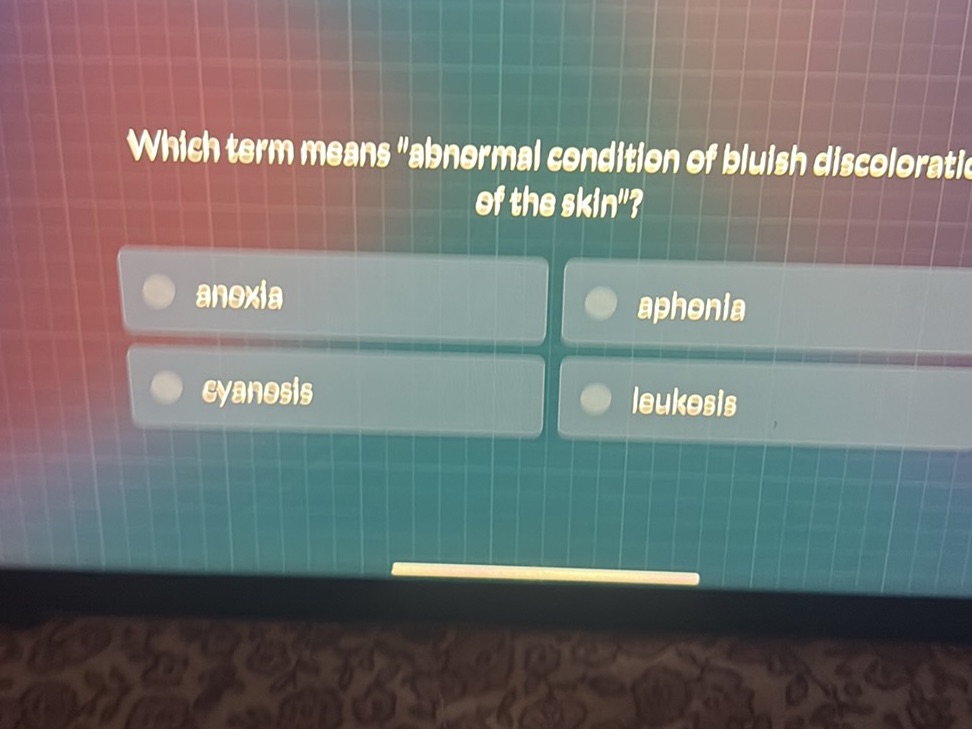 Which term means "abnormal condition of | StudyX