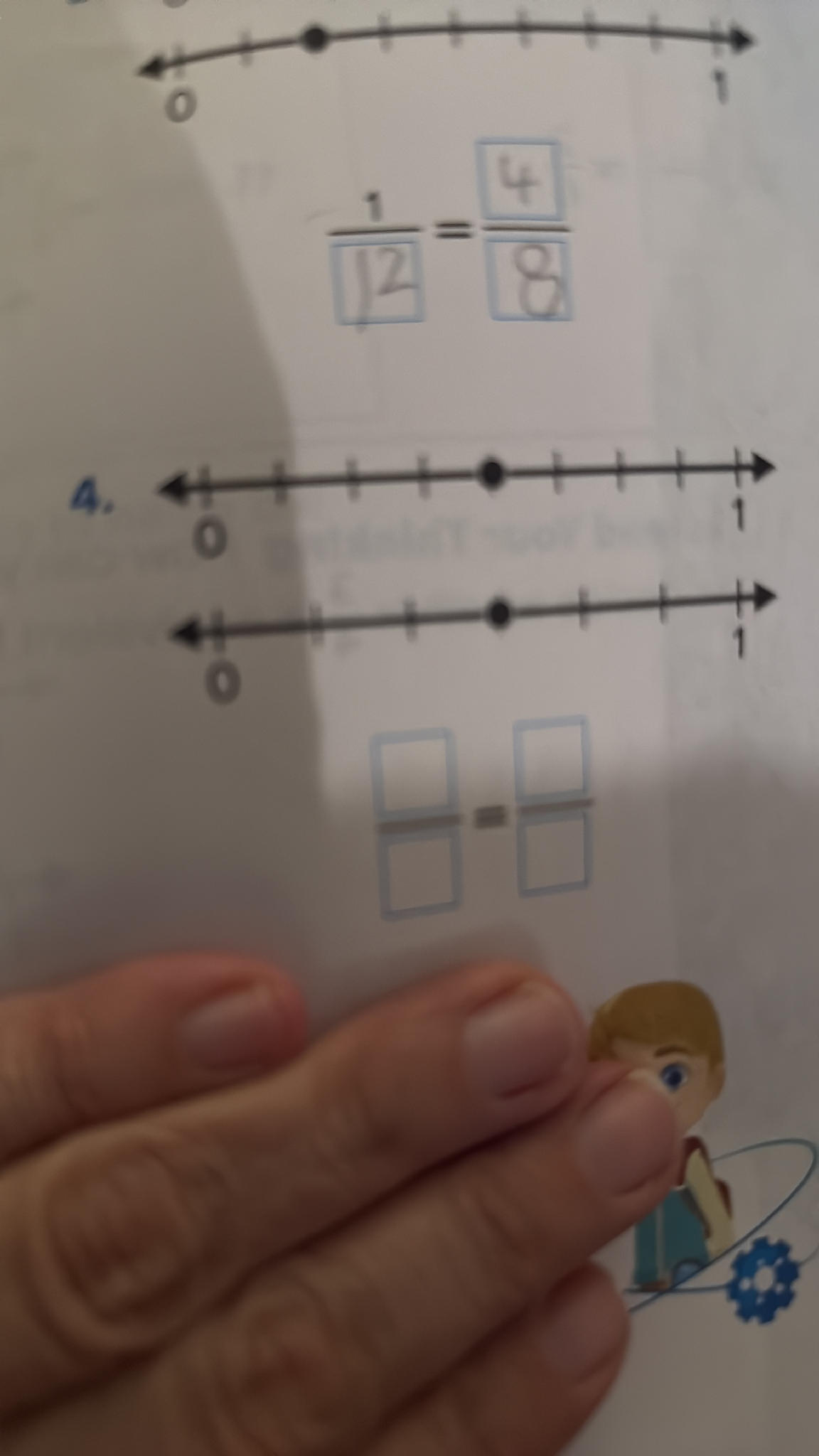 The first number line shows a dot marking a | StudyX