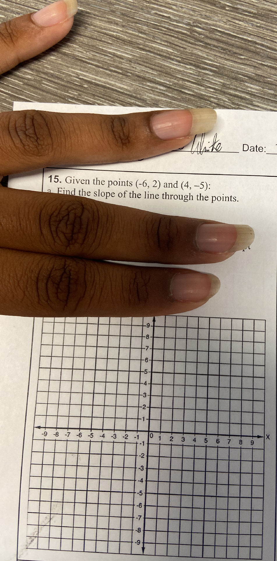 15. Given the points $(-6, 2)$ and $(4, | StudyX