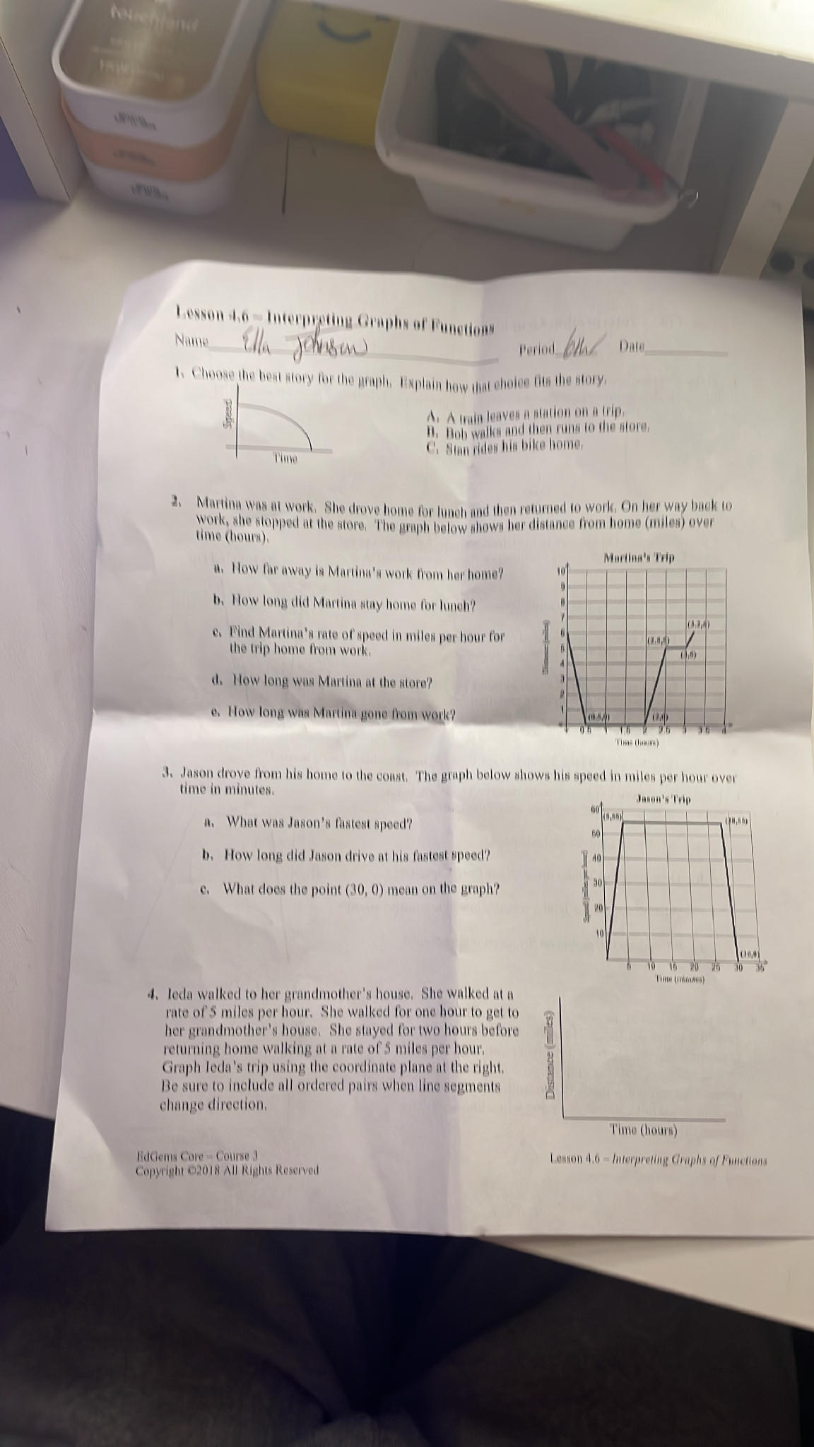 Choose the best story for the graph. Explain | StudyX
