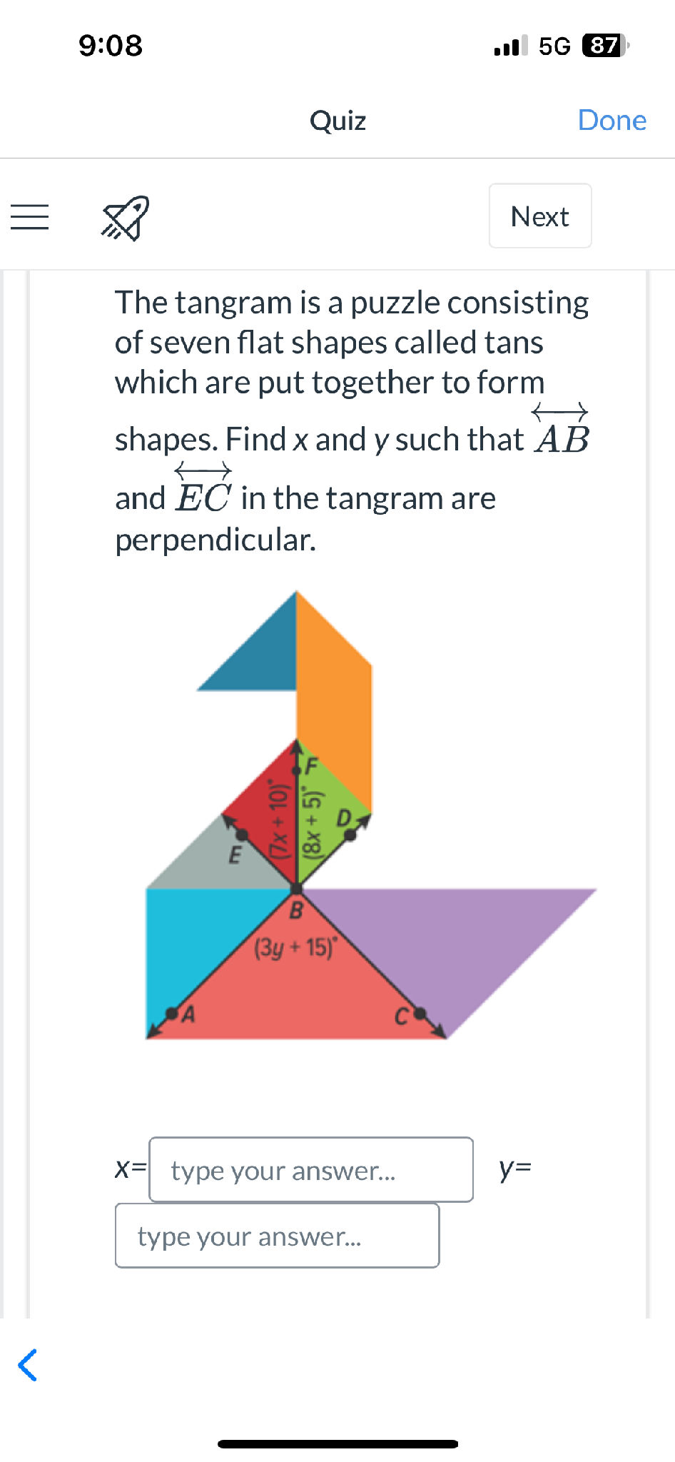 The tangram is a puzzle consisting of seven | StudyX