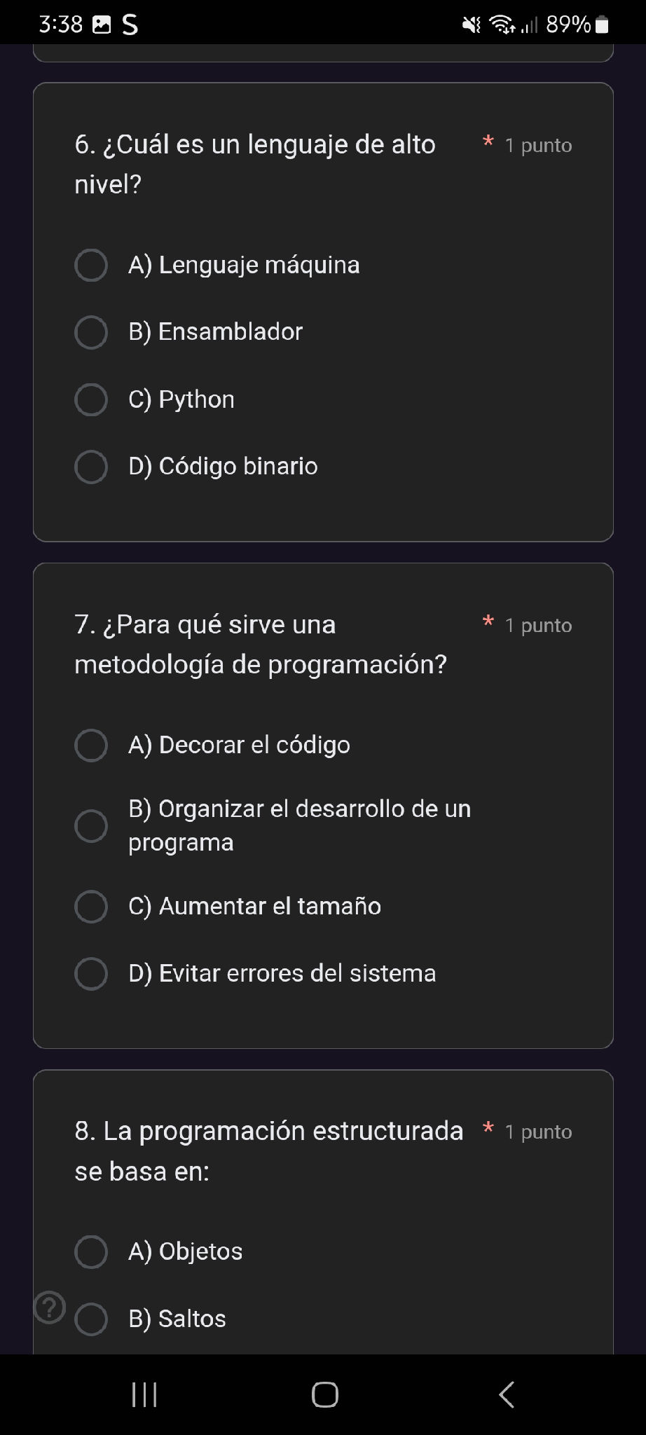 La programación estructurada se basa en: A) | StudyX