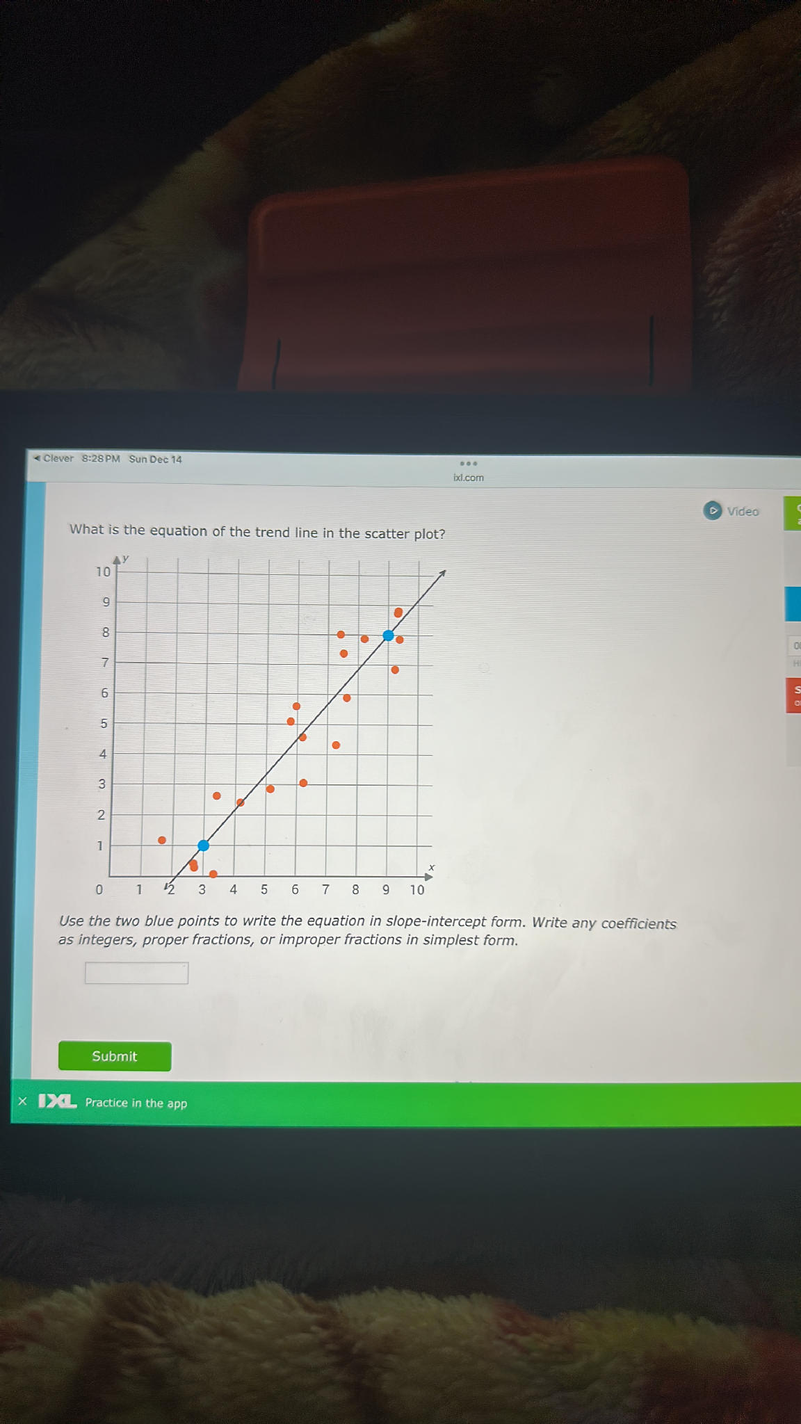 What is the equation of the trend line in | StudyX