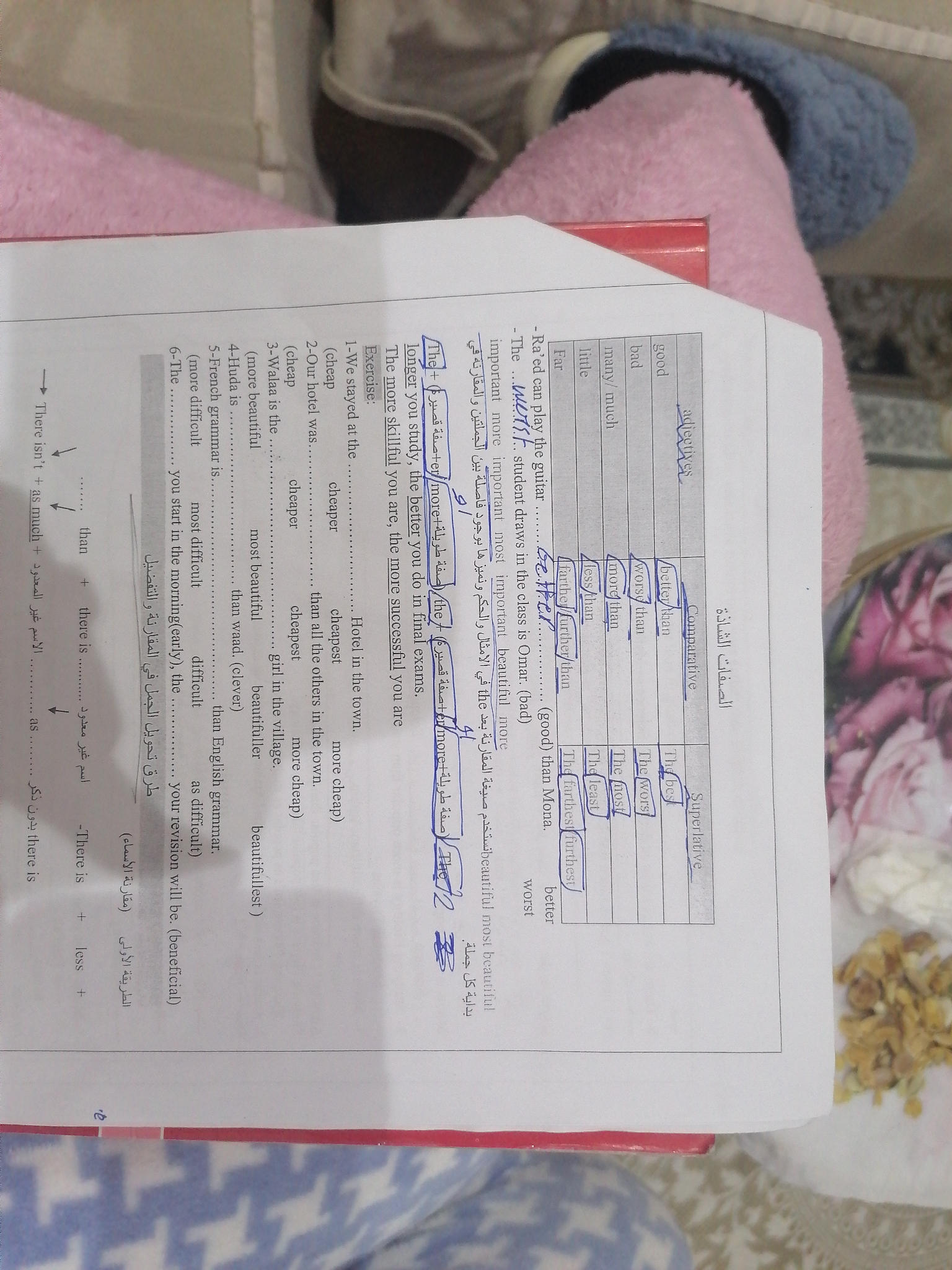 adjectives | | Comparative | Superlative | StudyX