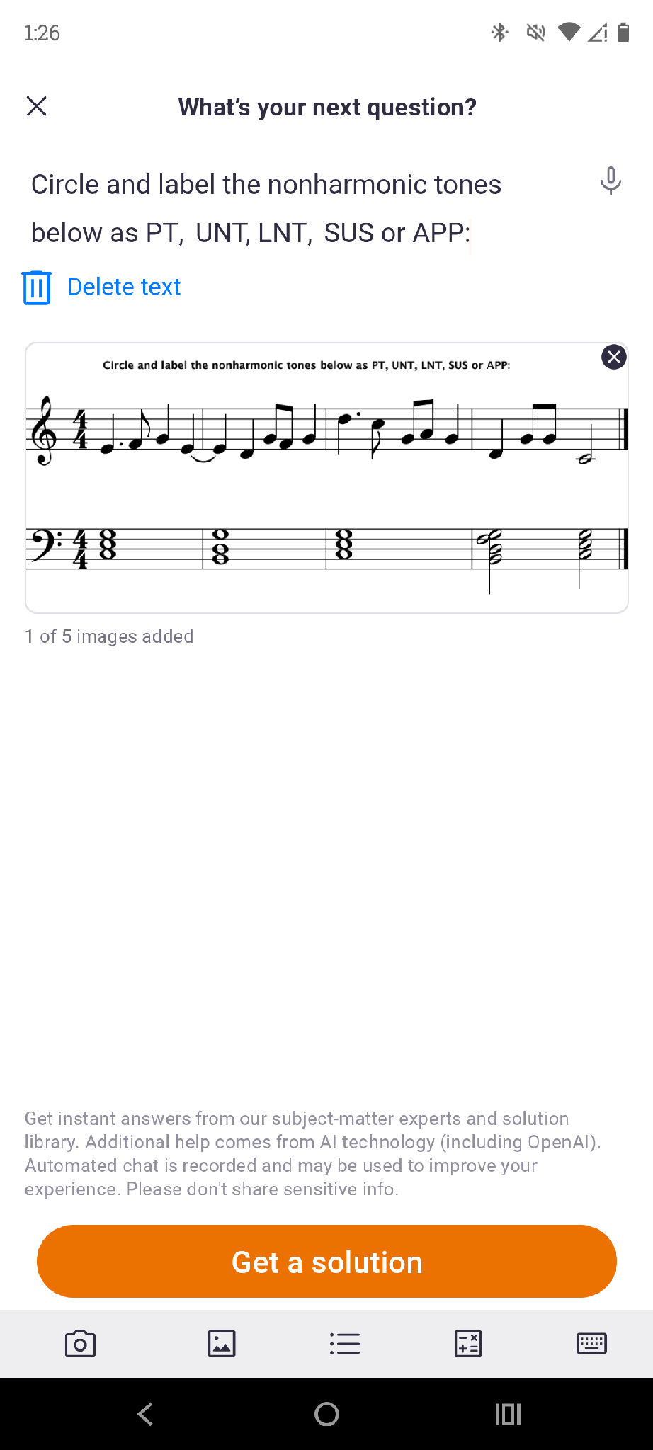 Circle and label the nonharmonic tones below | StudyX