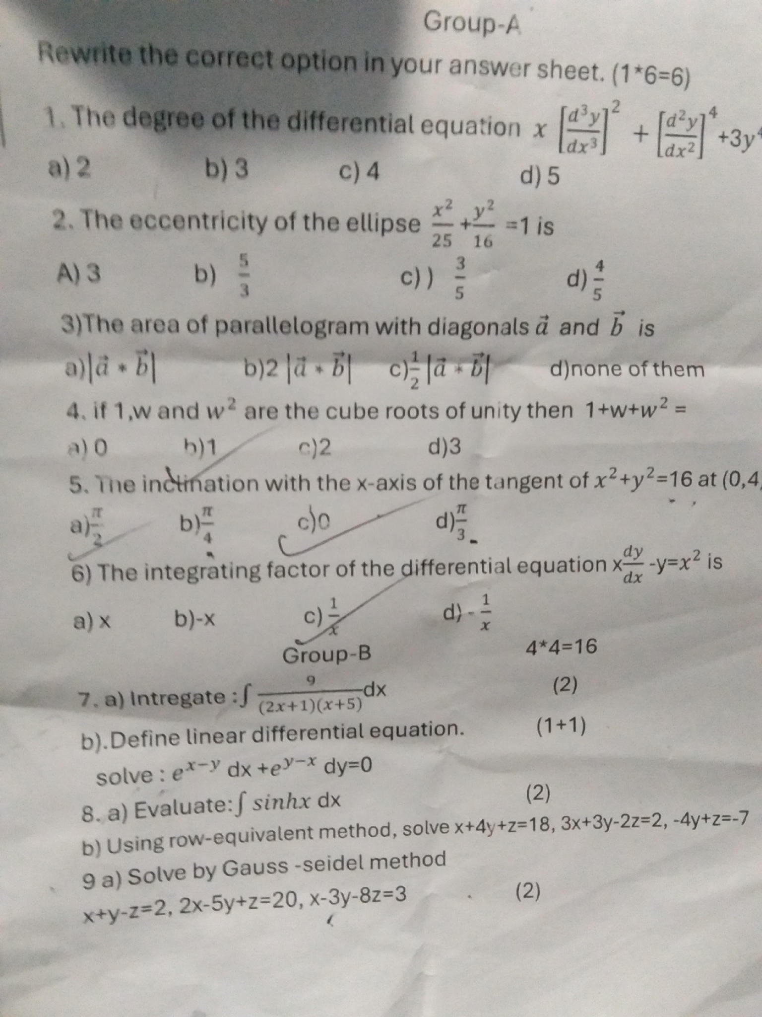 1. The degree of the differential equation | StudyX