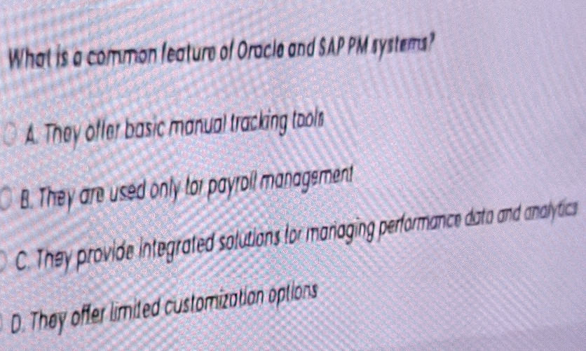 What is a common feature of Oracle and SAP | StudyX