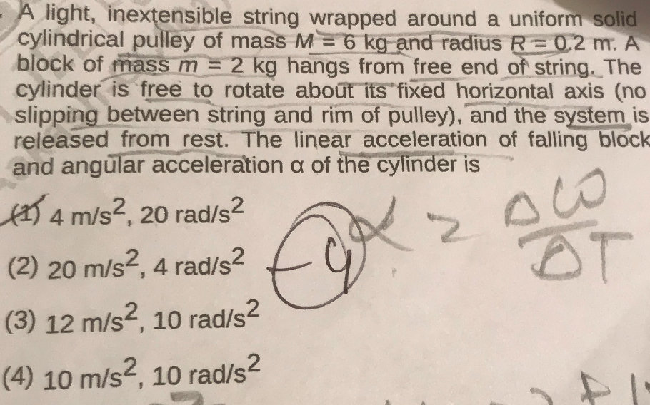 A light, inextensible string wrapped around | StudyX