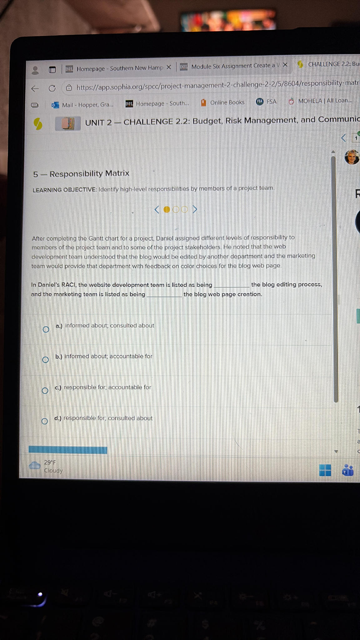 5 - Responsibility Matrix LEARNING | StudyX