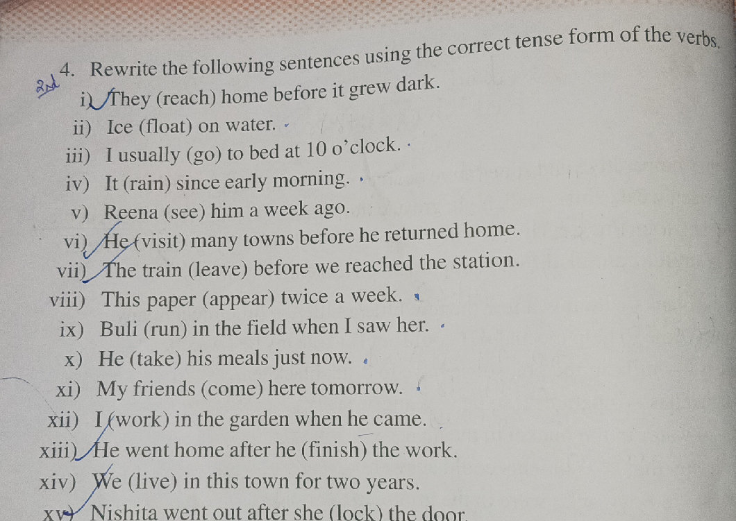 Rewrite the following sentences using the | StudyX