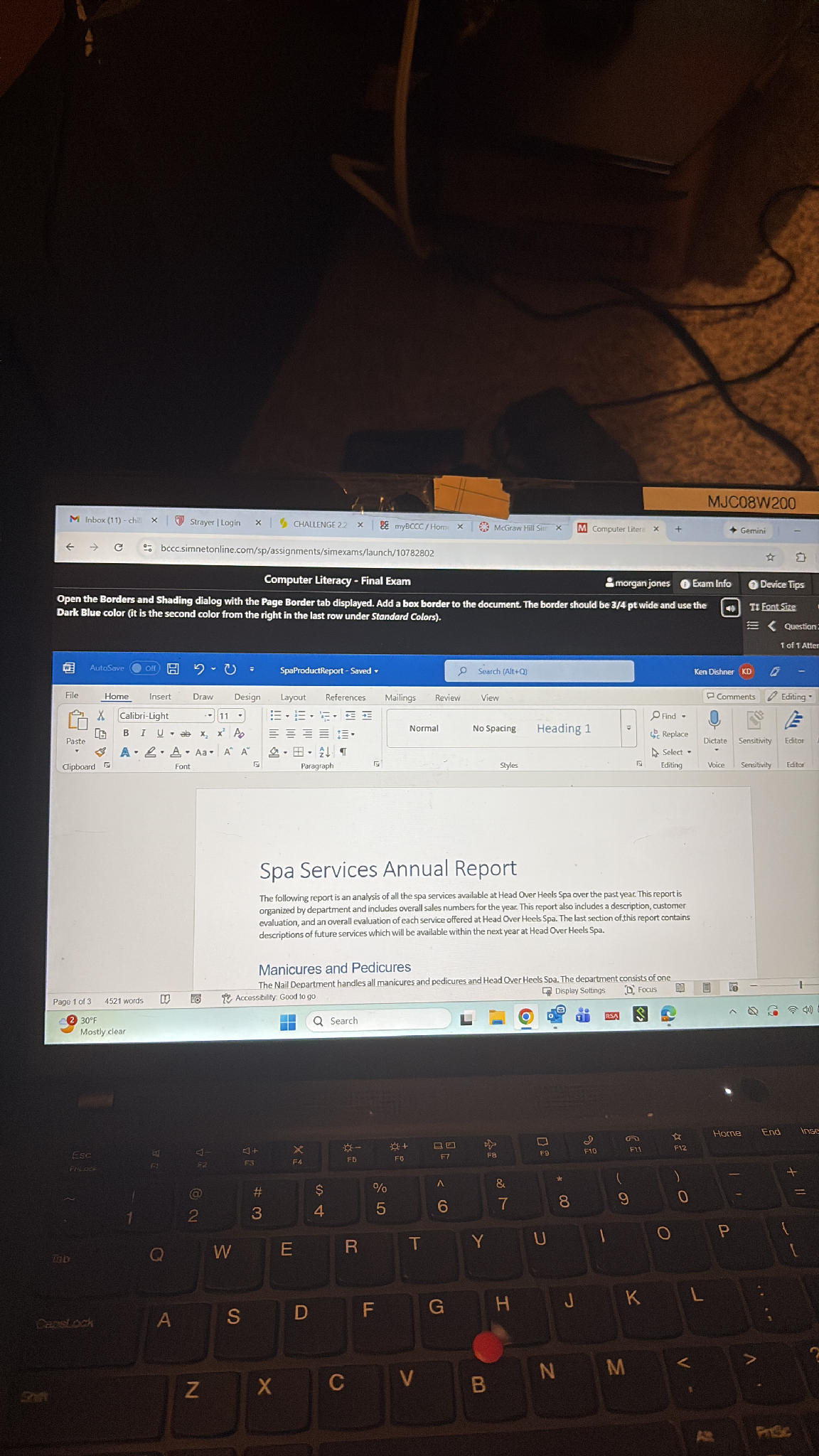Open the Borders and Shading dialog with the | StudyX