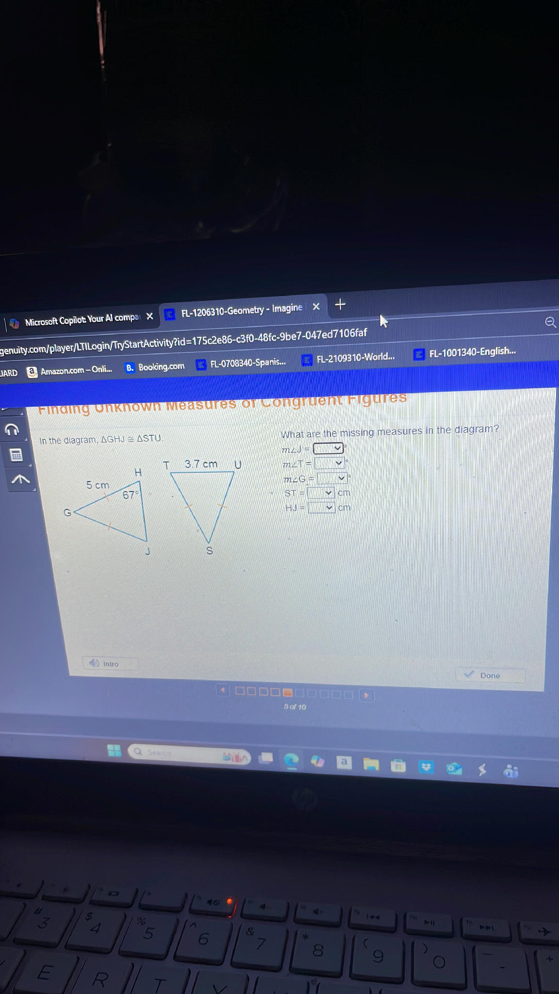 Finding Unknown Measures of Congruent | StudyX