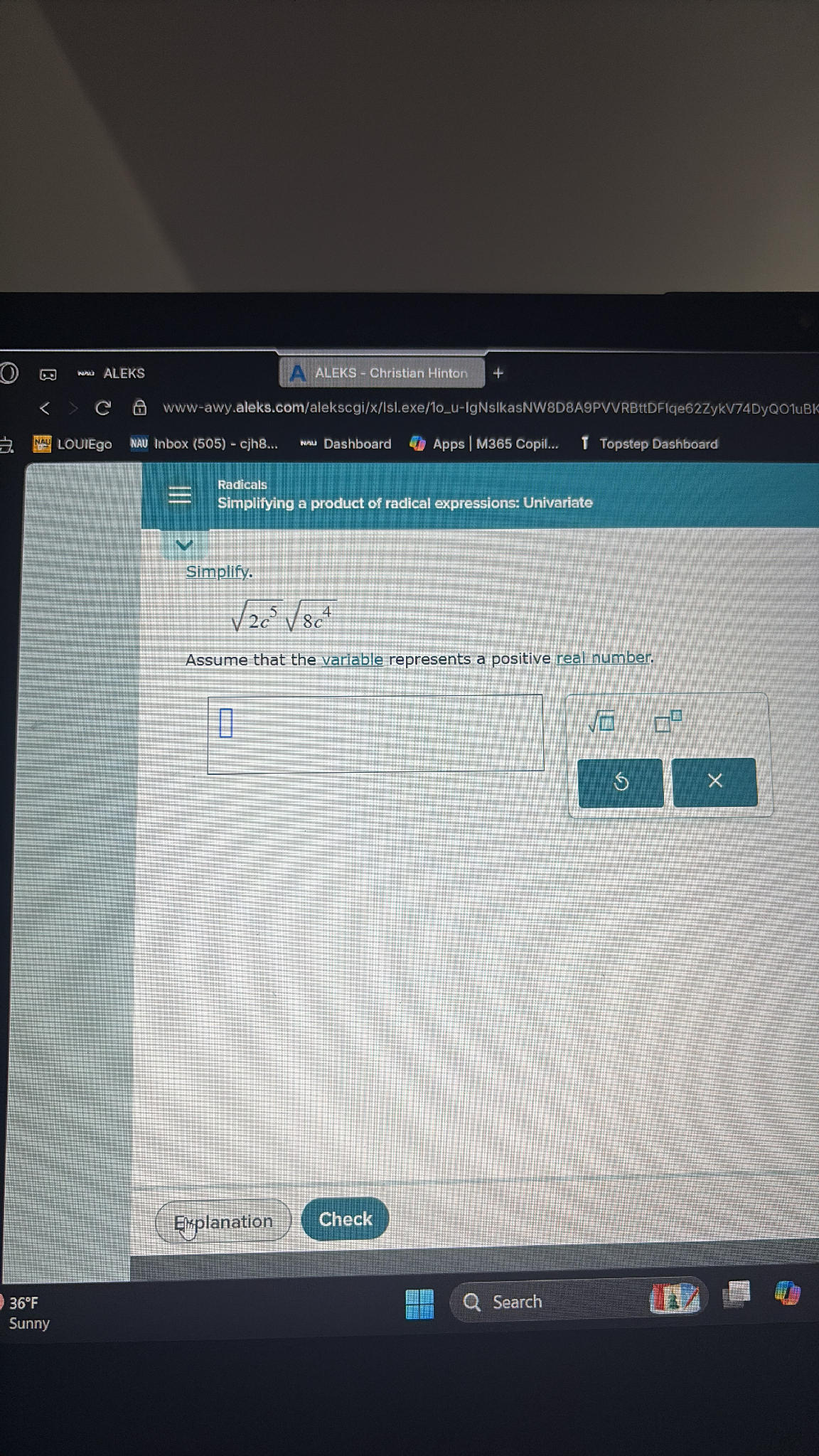 Simplifying a product of radical | StudyX