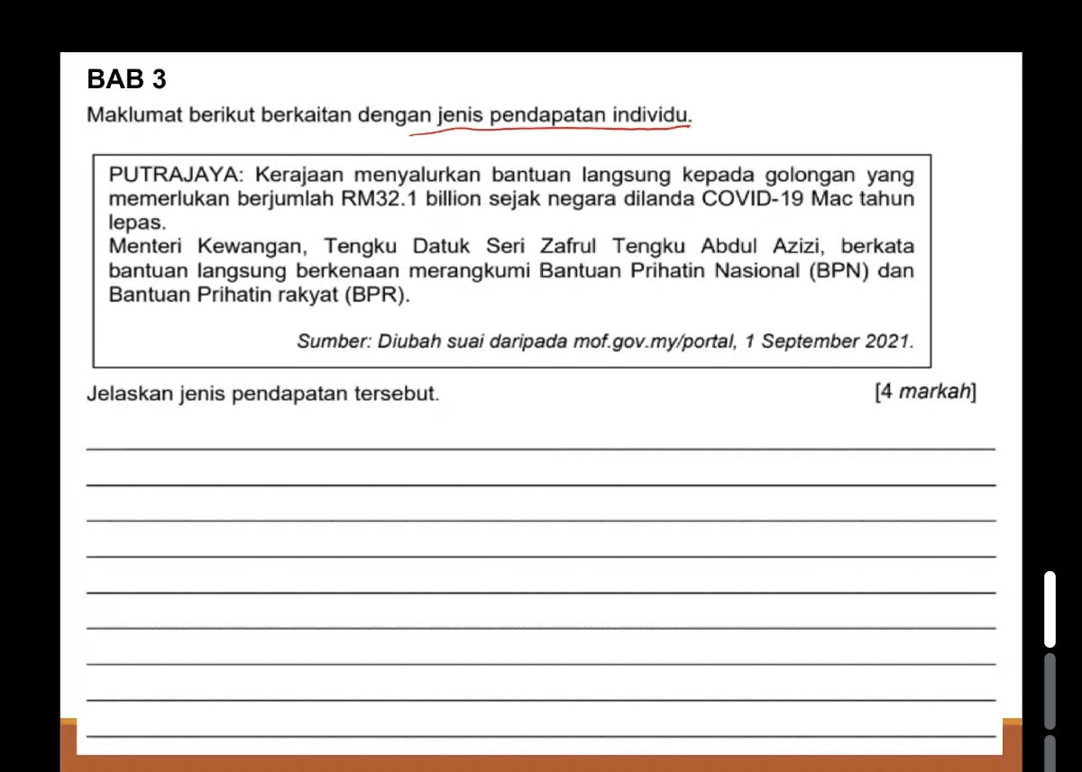 Maklumat berikut berkaitan dengan jenis | StudyX