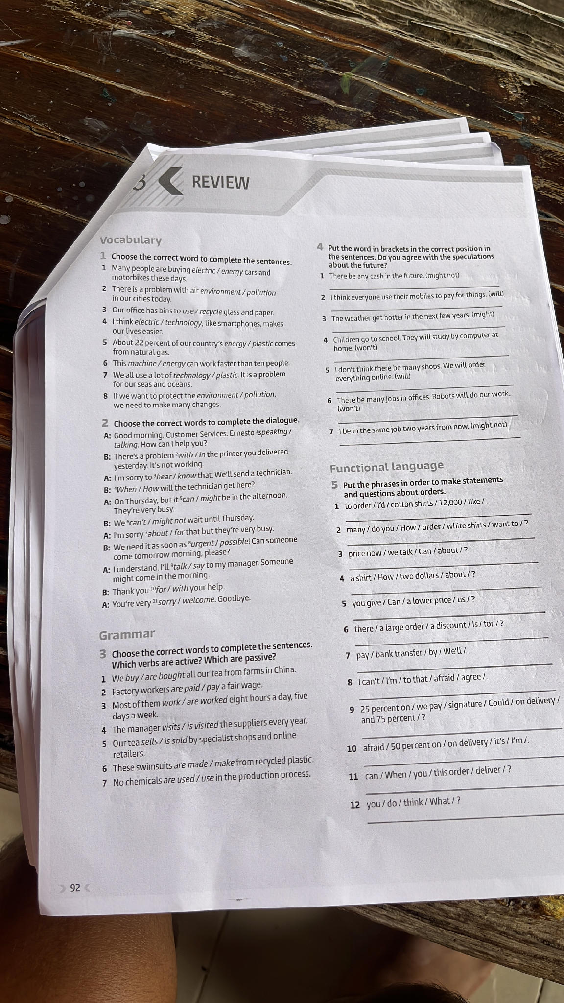 2 Choose the correct words to complete the | StudyX