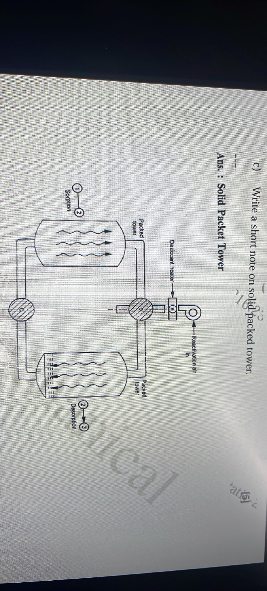 c) Write a short note on solid packed tower. | StudyX
