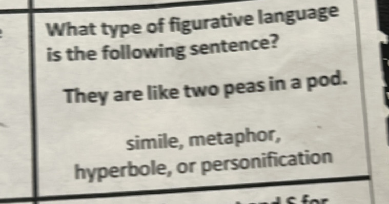 What type of figurative language is the | StudyX
