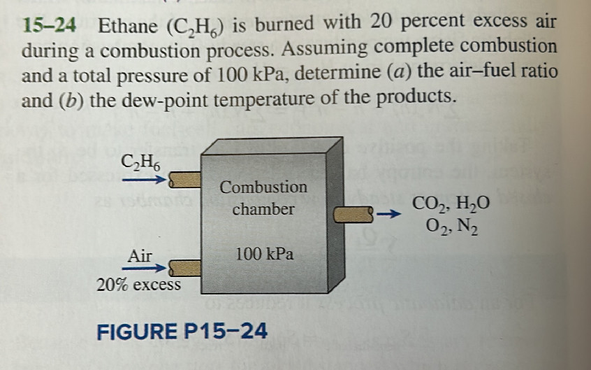 Ethane ($ {C}_2 {H}_6$) is burned with 20 | StudyX