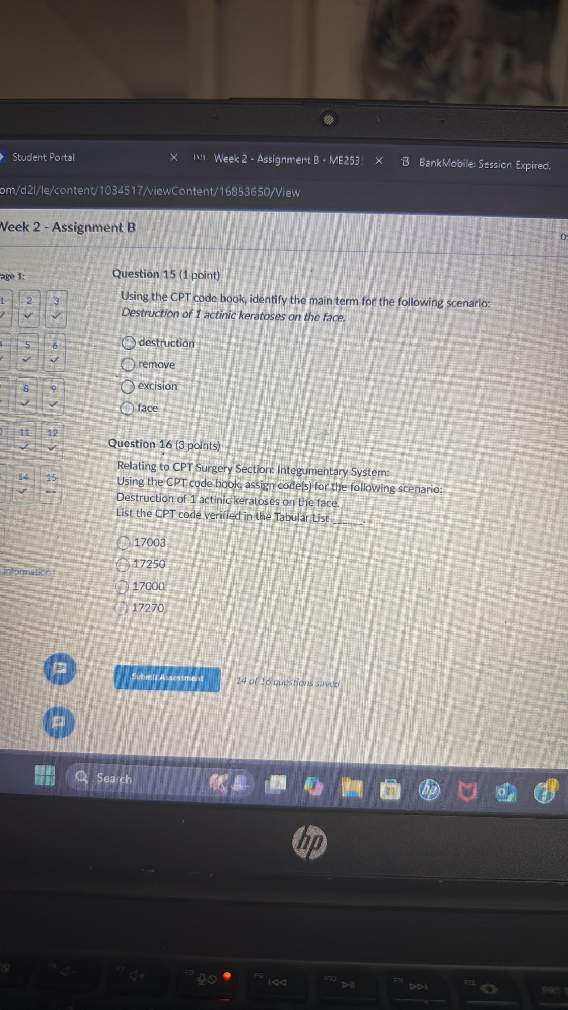 Question 16 (3 points) Relating to CPT | StudyX
