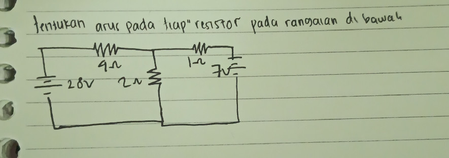 tentukan arus pada tiap" resistor pada | StudyX