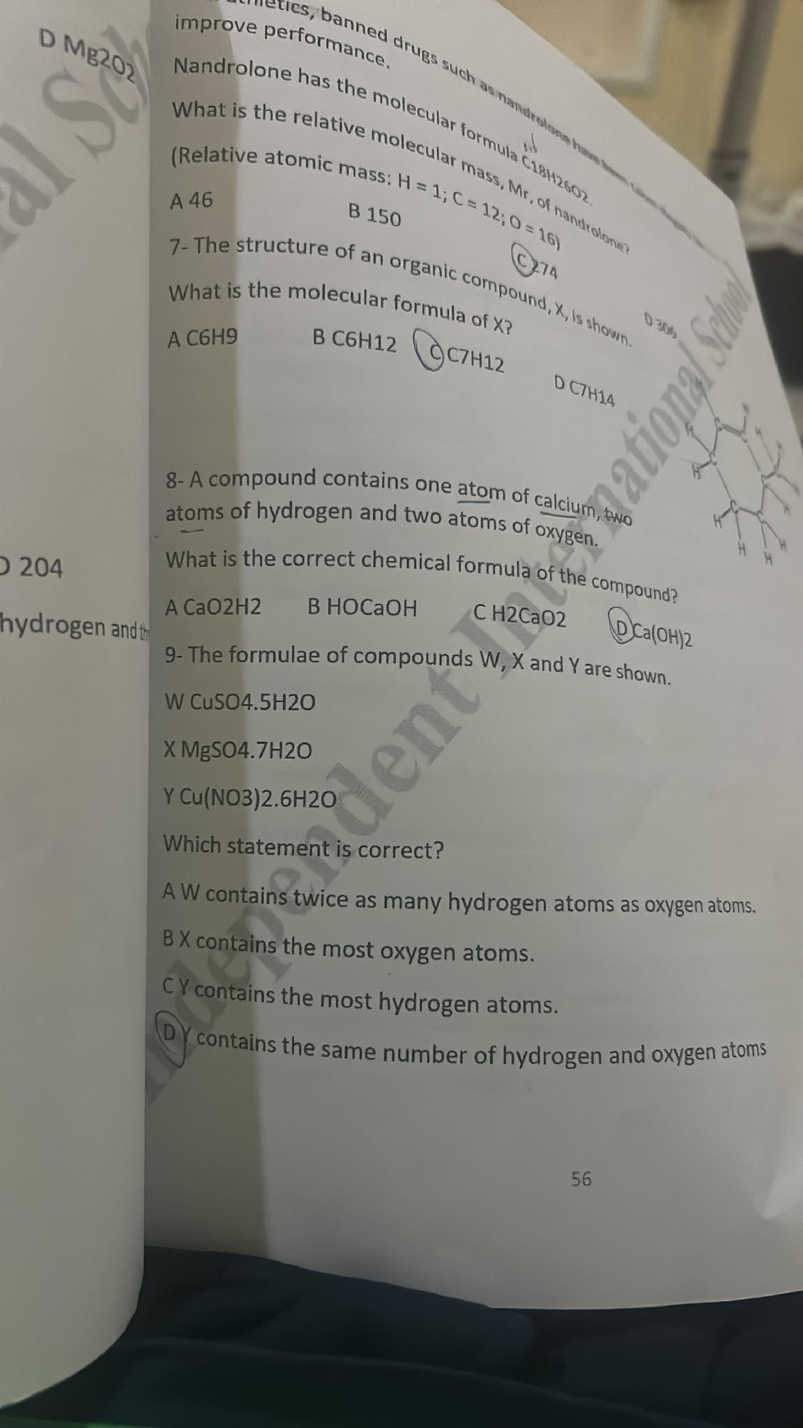 7- The structure of an organic compound, X, | StudyX