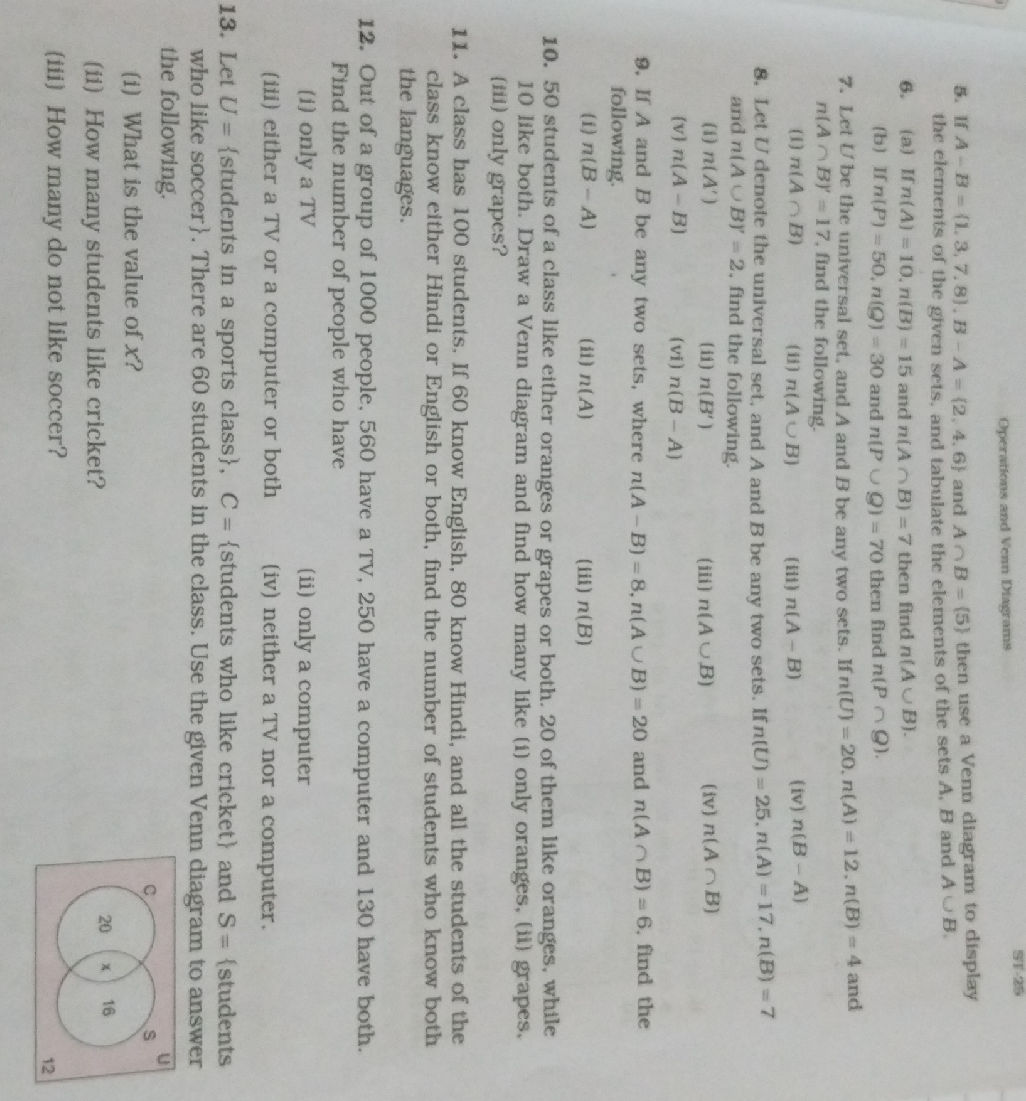 II A-B-(1,3, 7,8), B-A = (2, 4, 6) and A$ $B | StudyX