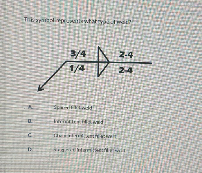 This symbol represents what type of weld? A.