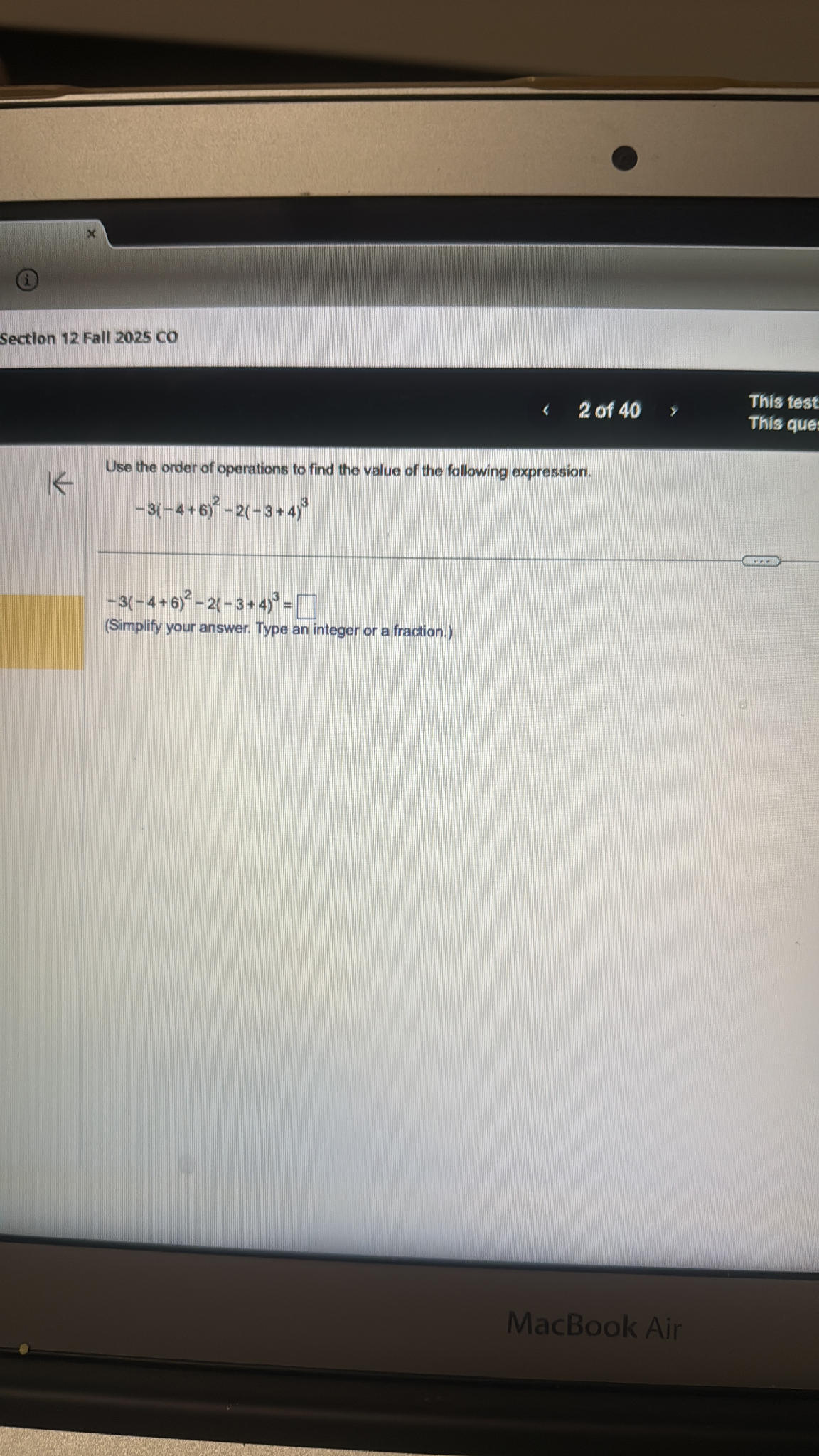 Use the order of operations to find the | StudyX